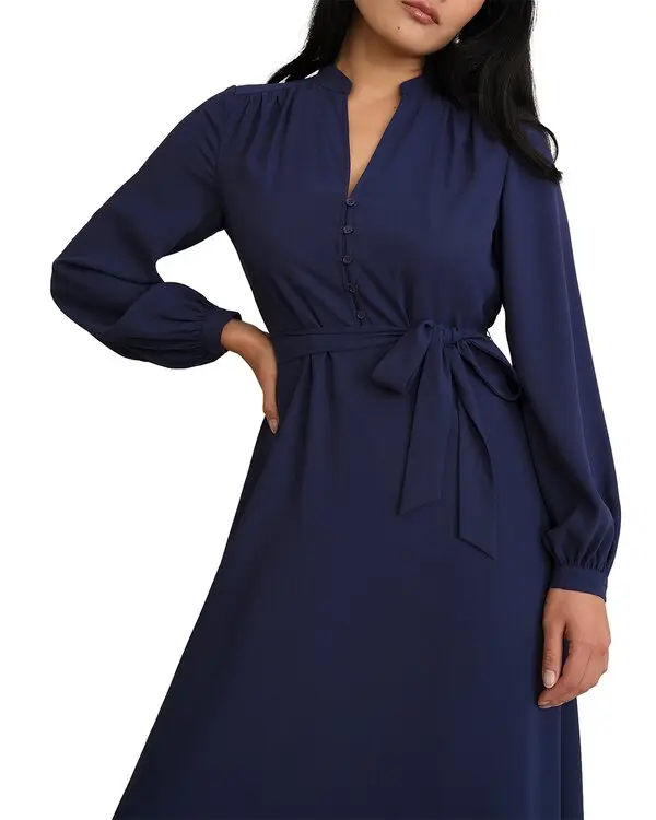 Hobbs London Lettie Fit-And-Flare Midi Dress In Midnight Navy - 25